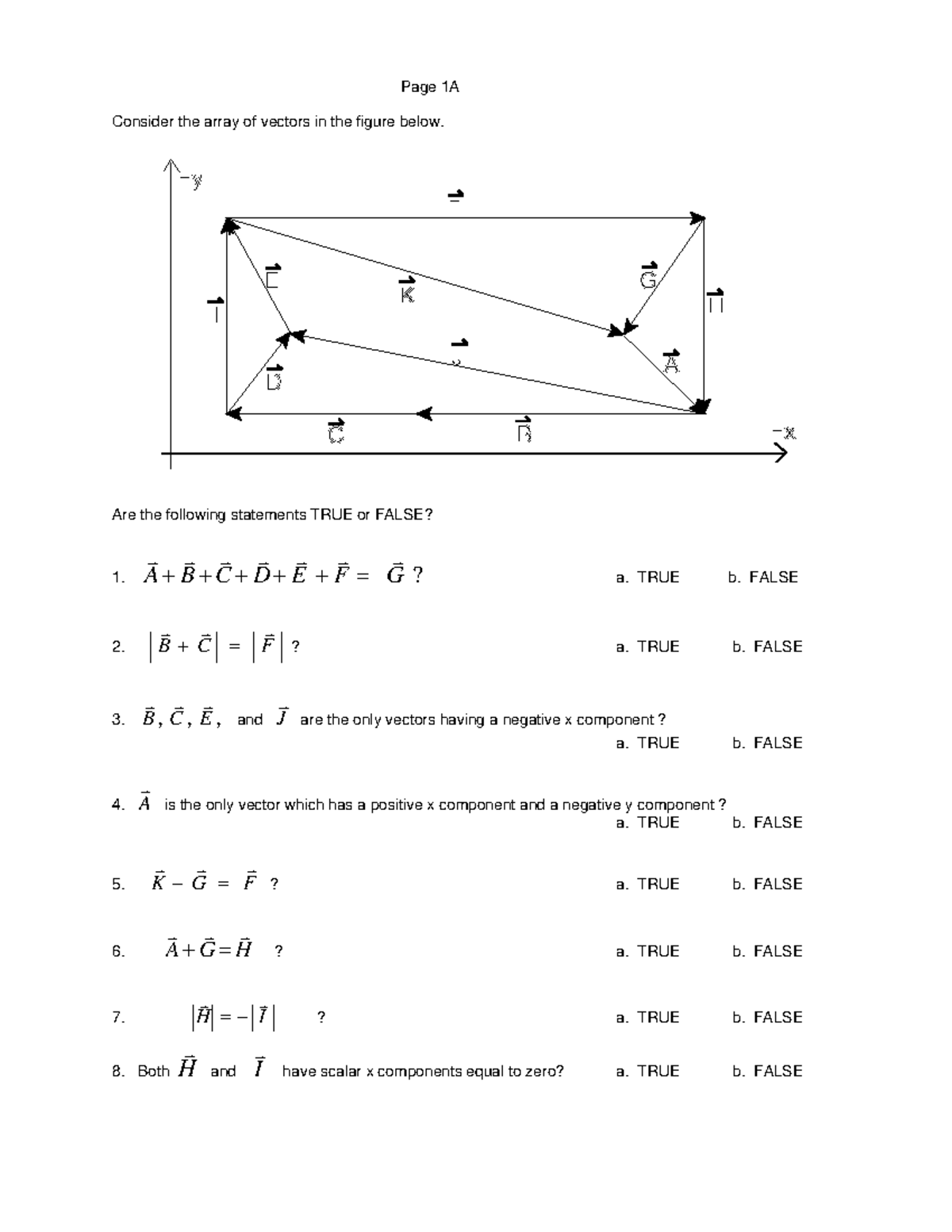 In Class Prob Given An Array Of Vectors - Page 1A Consider the array of ...