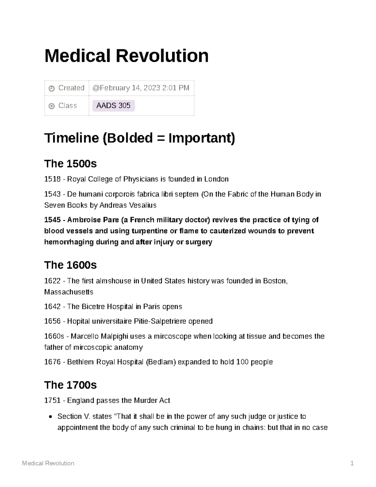 Medical Revolution - Medical Revolution Created Class AADS 305 Timeline ...