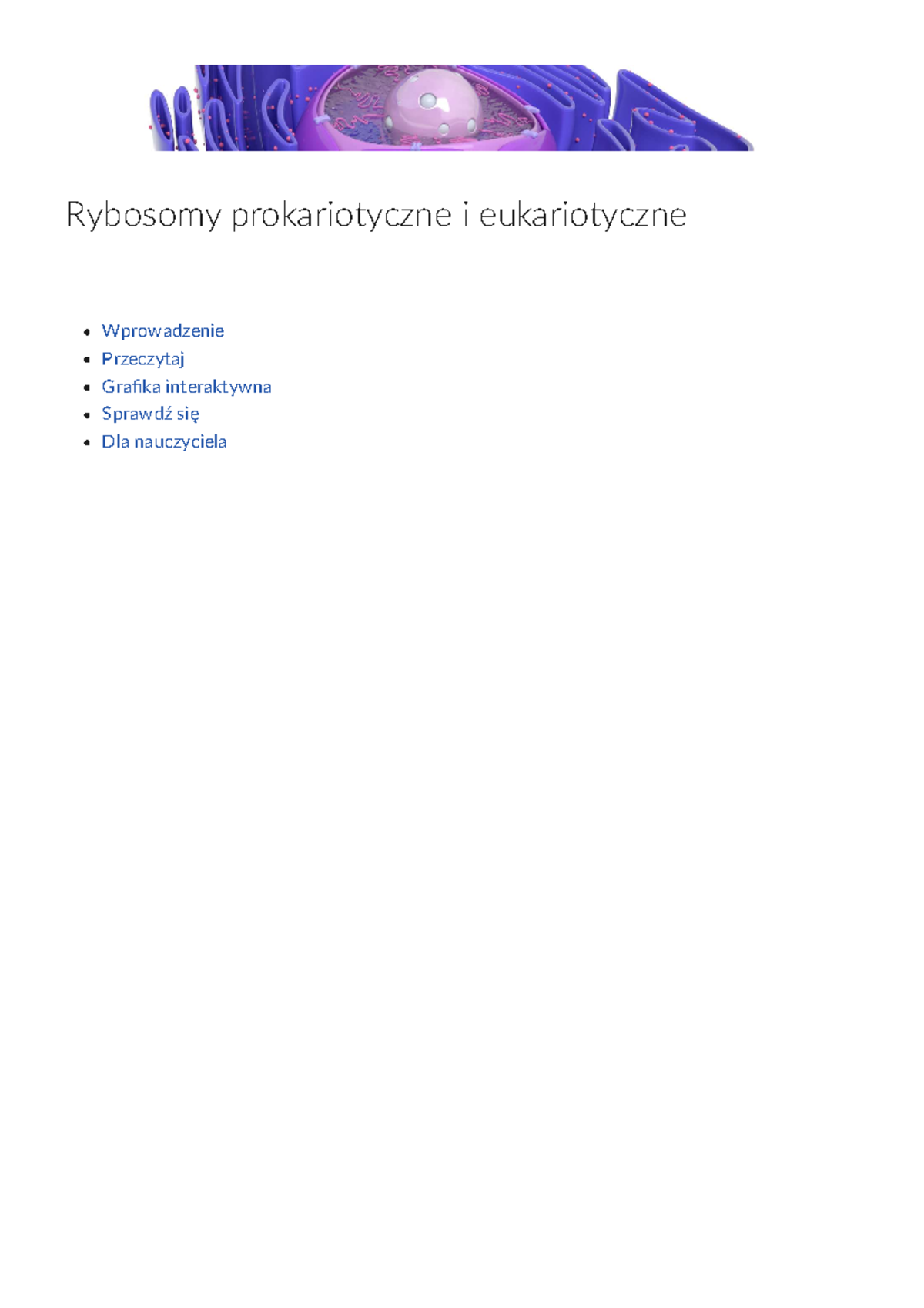Rybosomy prokariotyczne i eukariotyczne - Rybosomy prokariotyczne i ...