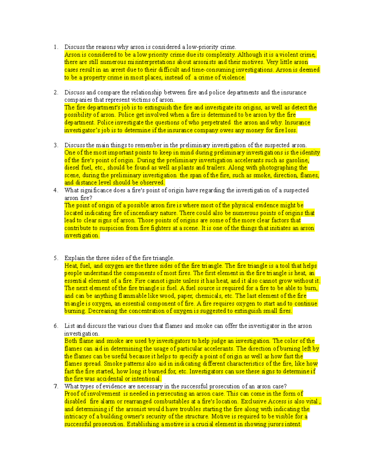 Arson & Bombings Portfolio - Discuss the reasons why arson is ...