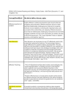 Article review - assignment - RDNG 3223 – Reading and Writing in the ...