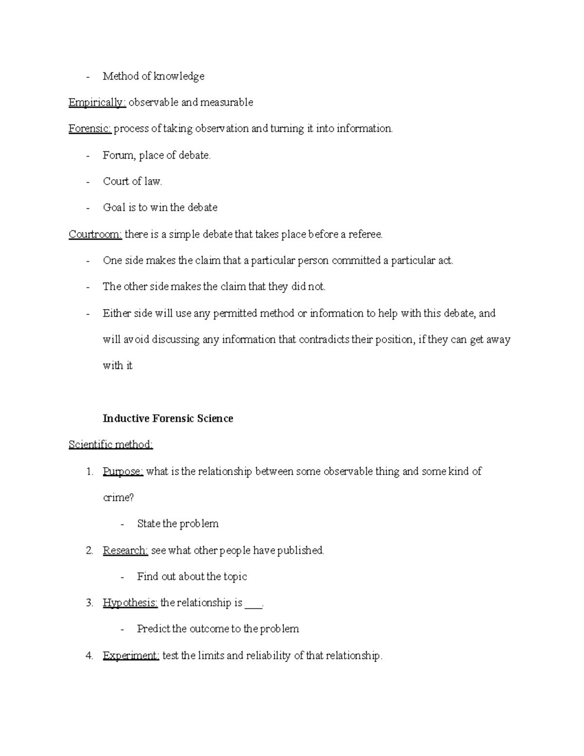 FIS 201 Introduction to Forensic Identification Lecture 1 What is ...