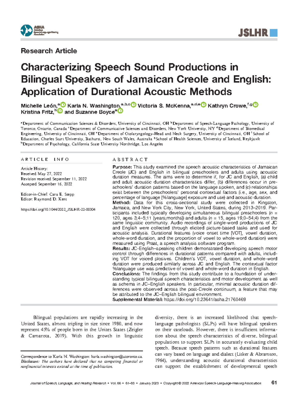 Acoustic methods - Research Article Characterizing Speech Sound ...