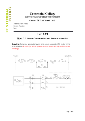 Lab 1 Symbols and Schematics - Centennial College ELECTRICAL ...