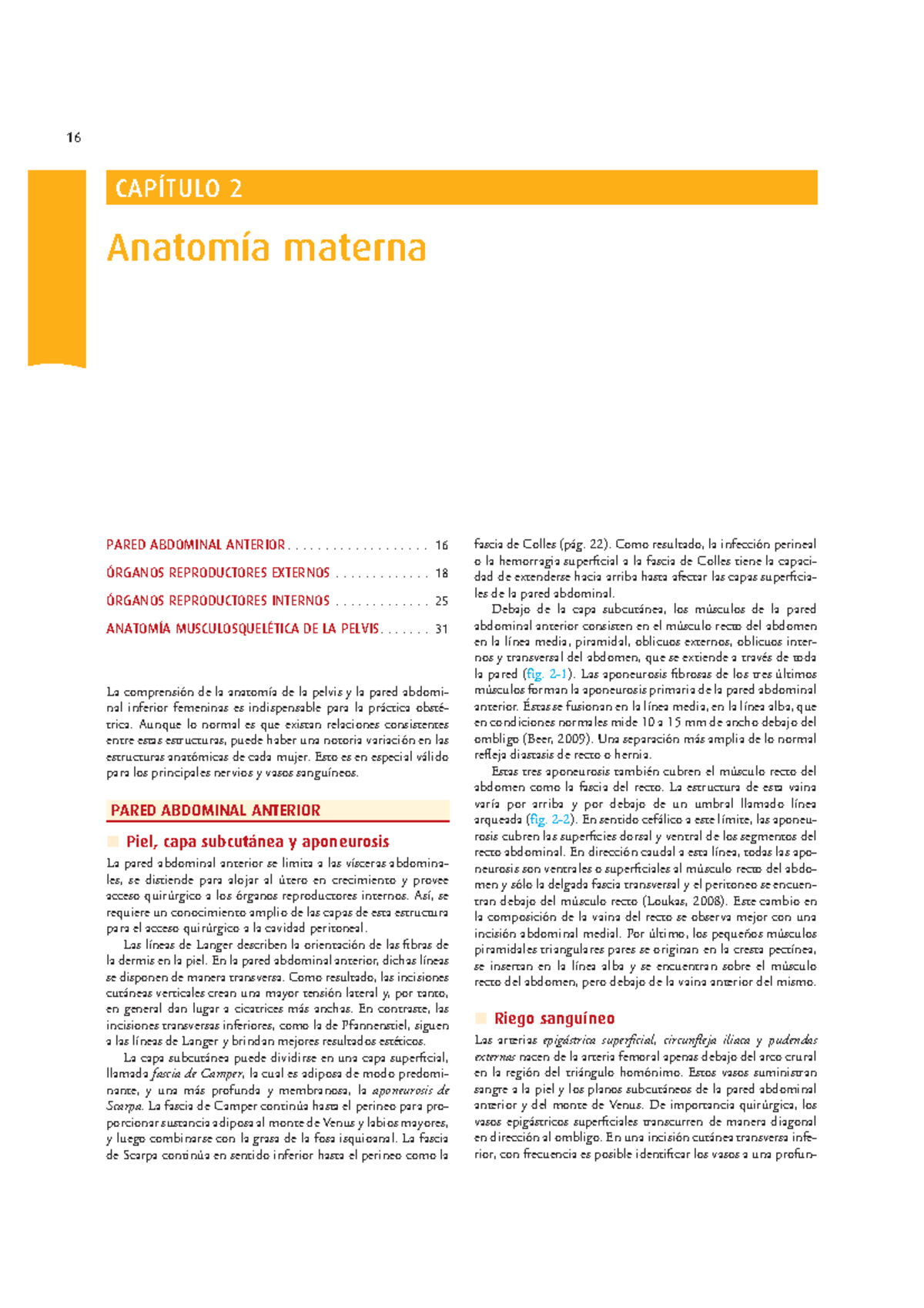 Cap 1 obstetricia - 16 CAPÍTULO 2 Anatomía materna La comprensión de la ...