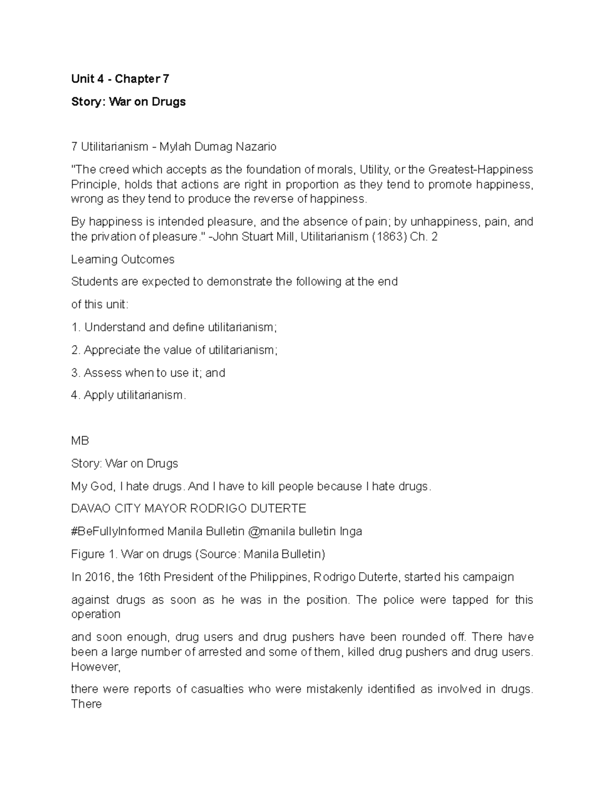 Story War on Drugs - Unit 4 - Chapter 7 Story: War on Drugs 7 ...