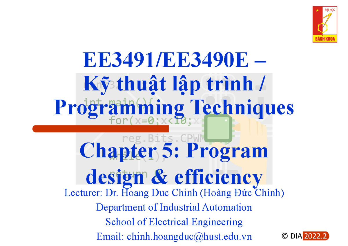 Chapter 5 Program design and efficiency - EE3491/EE3490E – Kỹ thuật lập ...