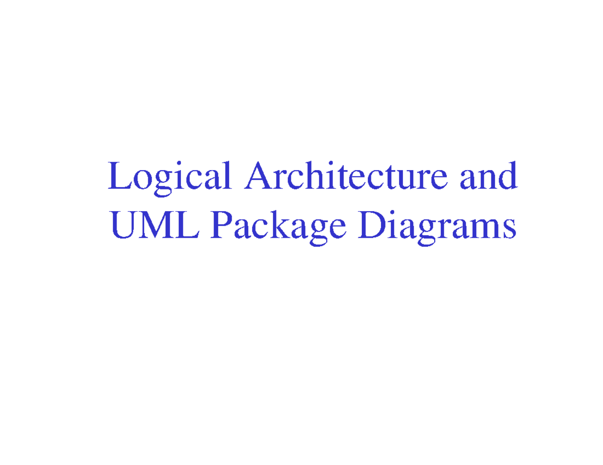 object oriented analysis and design Ch 13 - Logical Architecture andUML Package Diagrams The ...