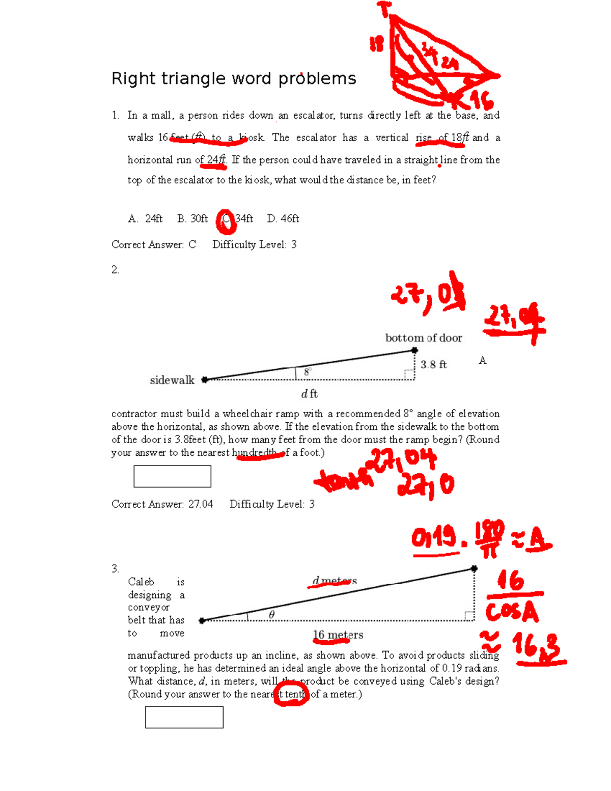 Right triangle exercises 1-2 Learnsatwith Minh - Right triangle word ...