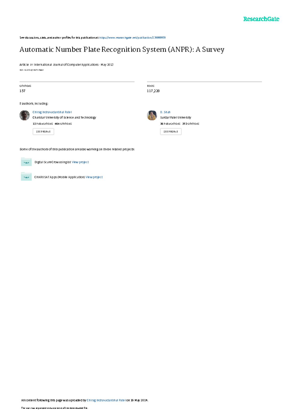 ANPR Survey IJCA - Automatic vehicle number plate detection using deep ...
