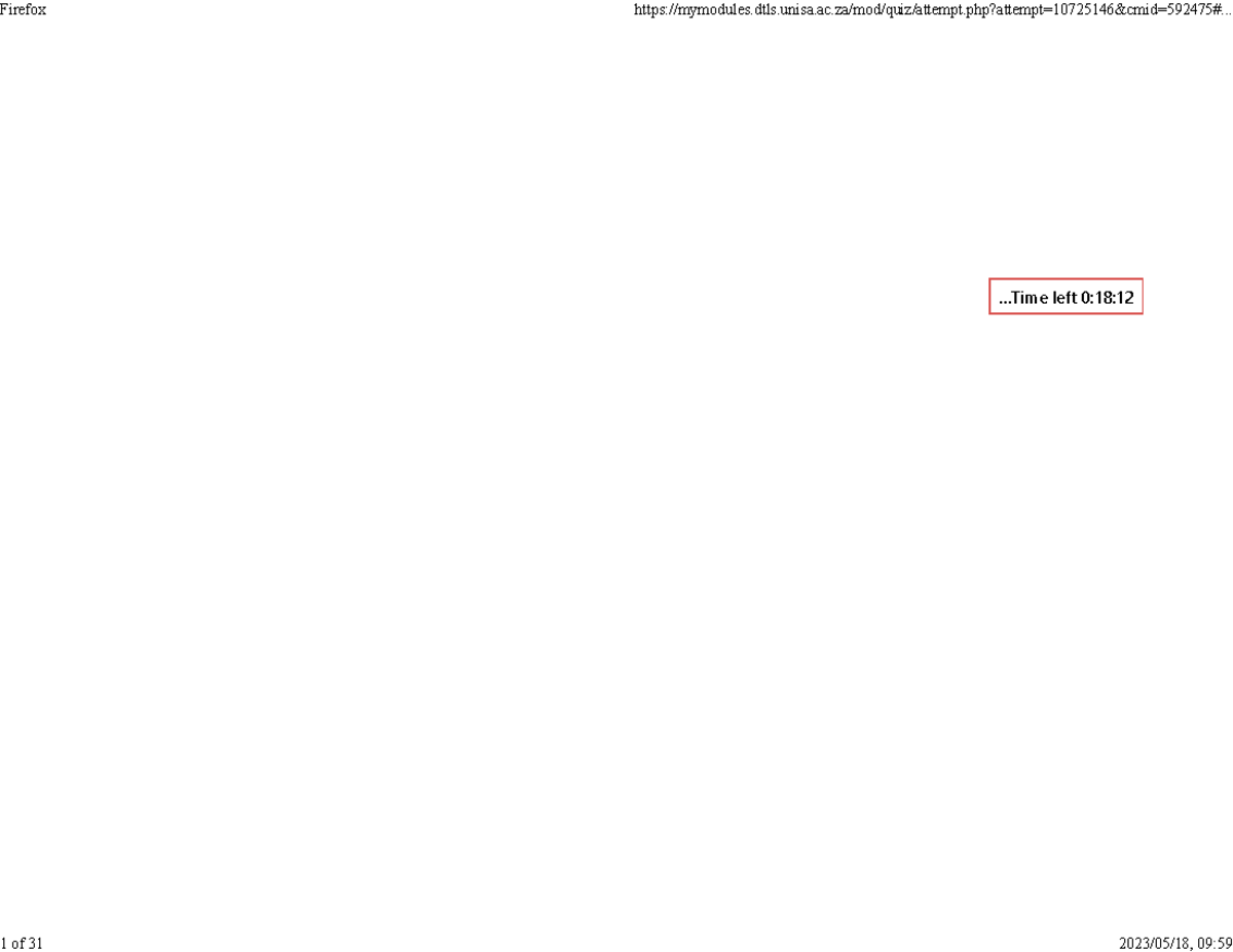 Fac1502 Assessment 3 - PREVIOUS ASSIGNMENT SOLUTIONS - .. left 0:18: Question 1 Not yet answered ...
