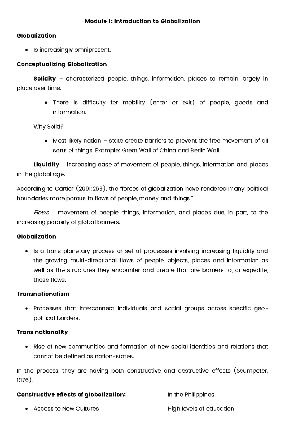 ECON Module-1-35 - to study for exam - Module 1: Introduction to Globalization Globalization Is ...