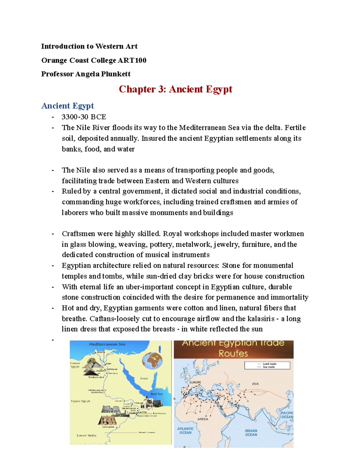 Chapter 3 Ancient Egypt - Introduction to Western Art Orange Coast ...