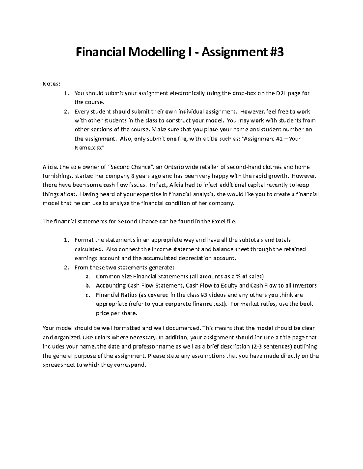 Assignment #3- Historical Financial Statements - Instructions ...