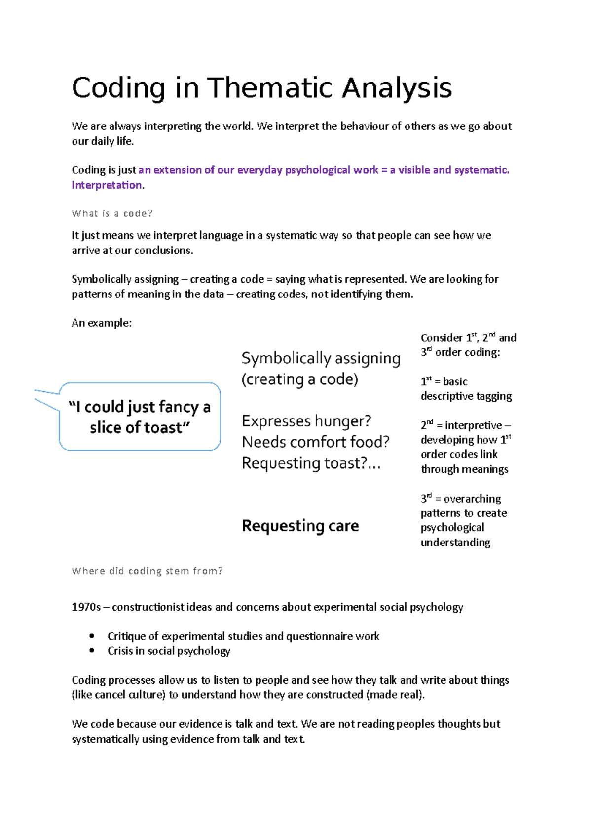 Coding In Thematic Analysis 26th Apr Coding In Thematic Analysis We
