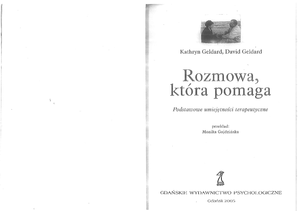 Geldard K. i D. - Rozmowa, która pomaga - Diagnoza Psychologiczna - Studocu