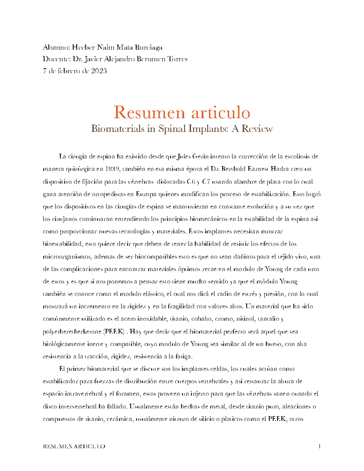 Resumen Articulo 1 - Apuntes y resúmenes - Alumno: Hecber Naim Mata ...