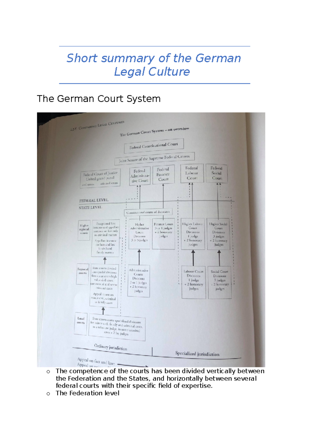 Short summary of the German Legal Culture - Short summary of the German ...