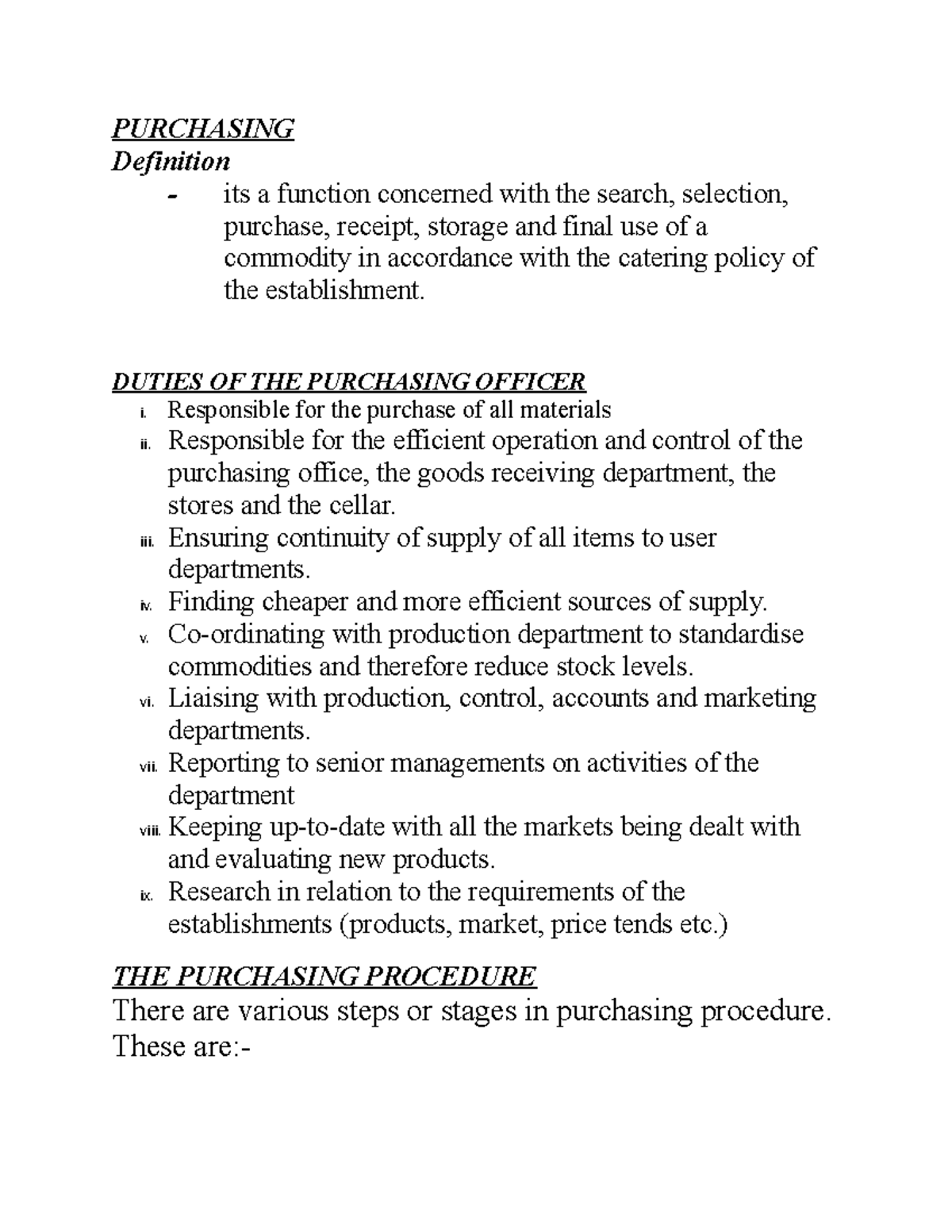 Commodities patriciah - PURCHASING Definition - its a function ...