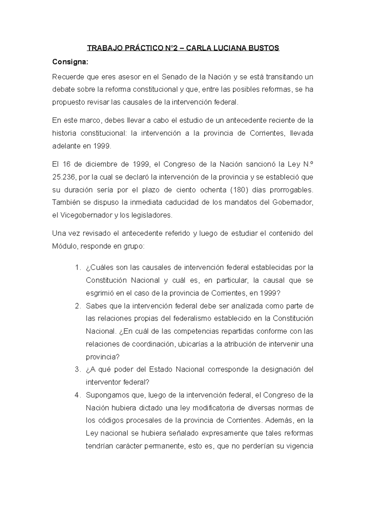 Trabajo Practico 2 Carla Luciana Bustos - TRABAJO PRÁCTICO N°2 – CARLA ...