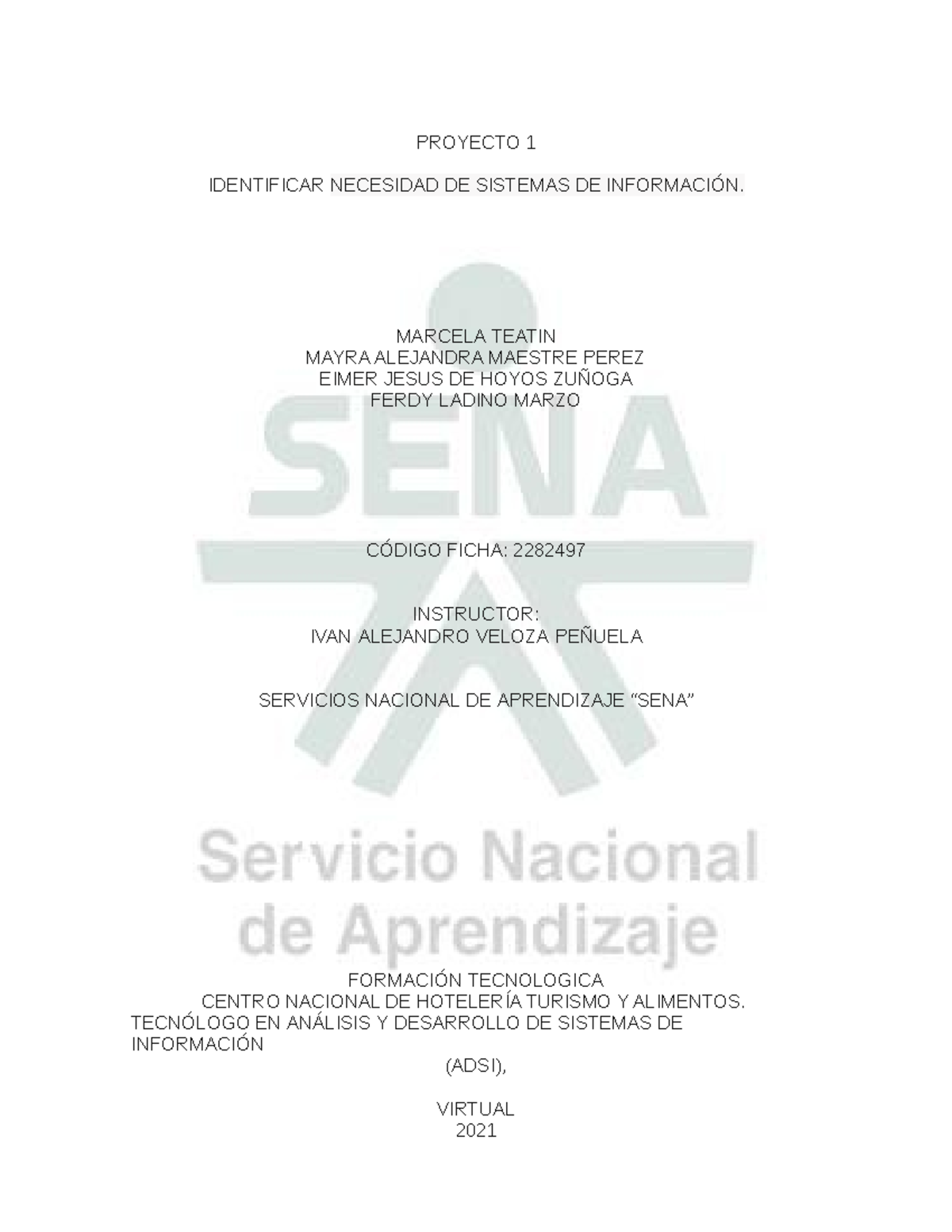Proyecto 1 - emprendimiento - Gestión Gestión proyectos - SENA - Studocu