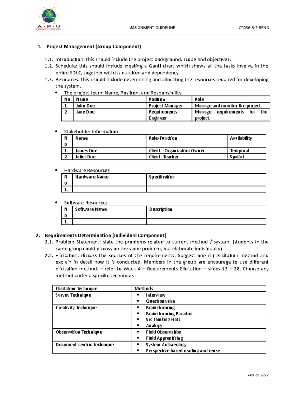 RENG Assignment Guideline - ASSIGNMENT GUIDELINE CT056-3-2-RENG - Studocu
