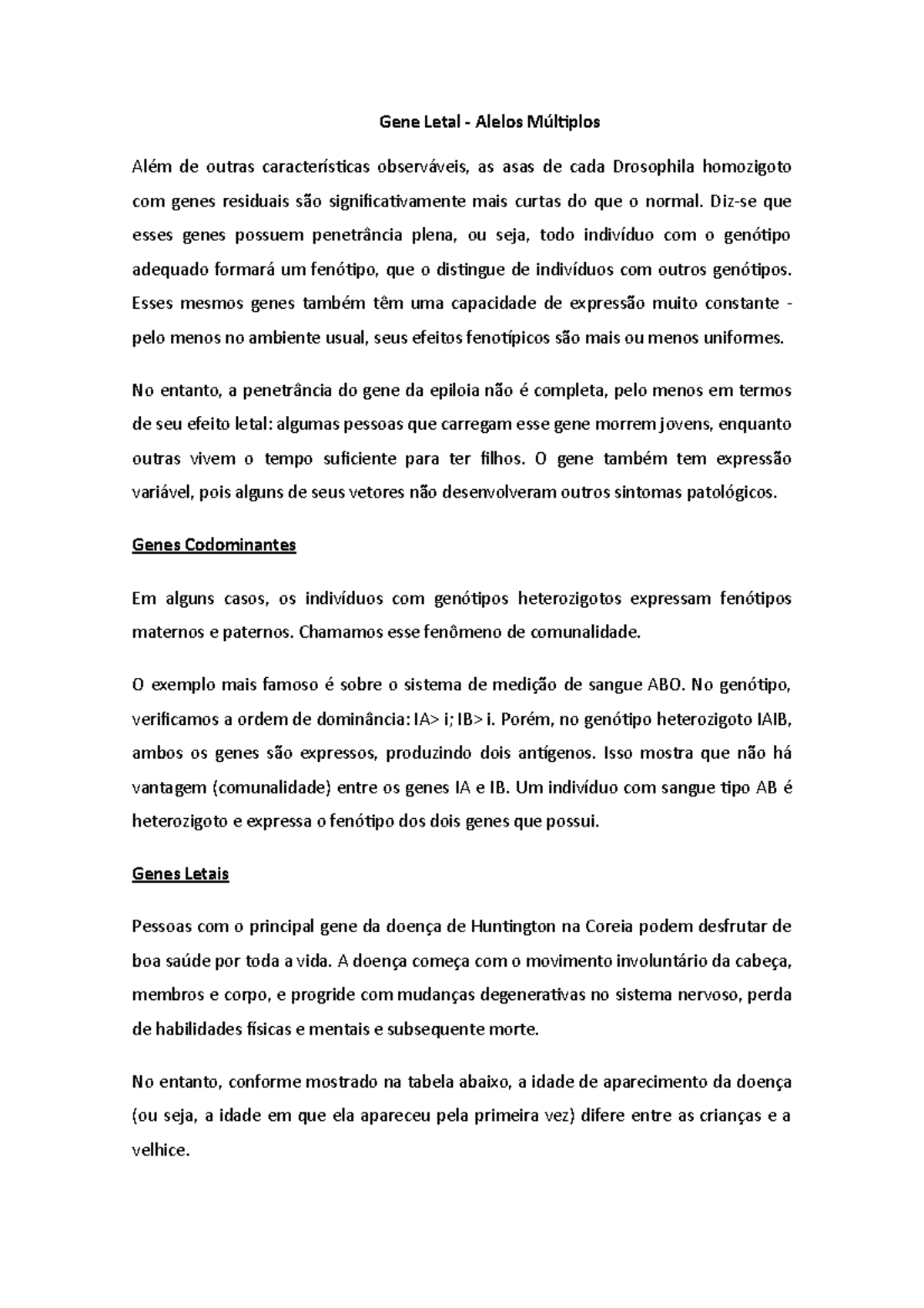 Gene Letal - Alelos Múltiplos - Gene Letal - Alelos Múltiplos Além de ...