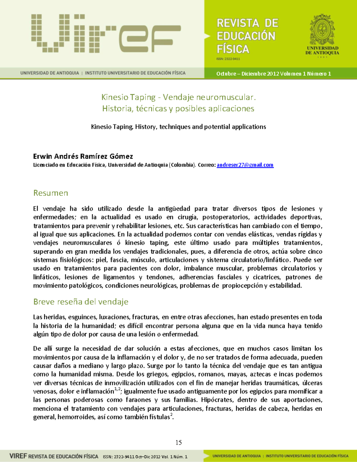 Kinesio Taping - Historia, técnicas y posibles aplicaciones Kinesio ...