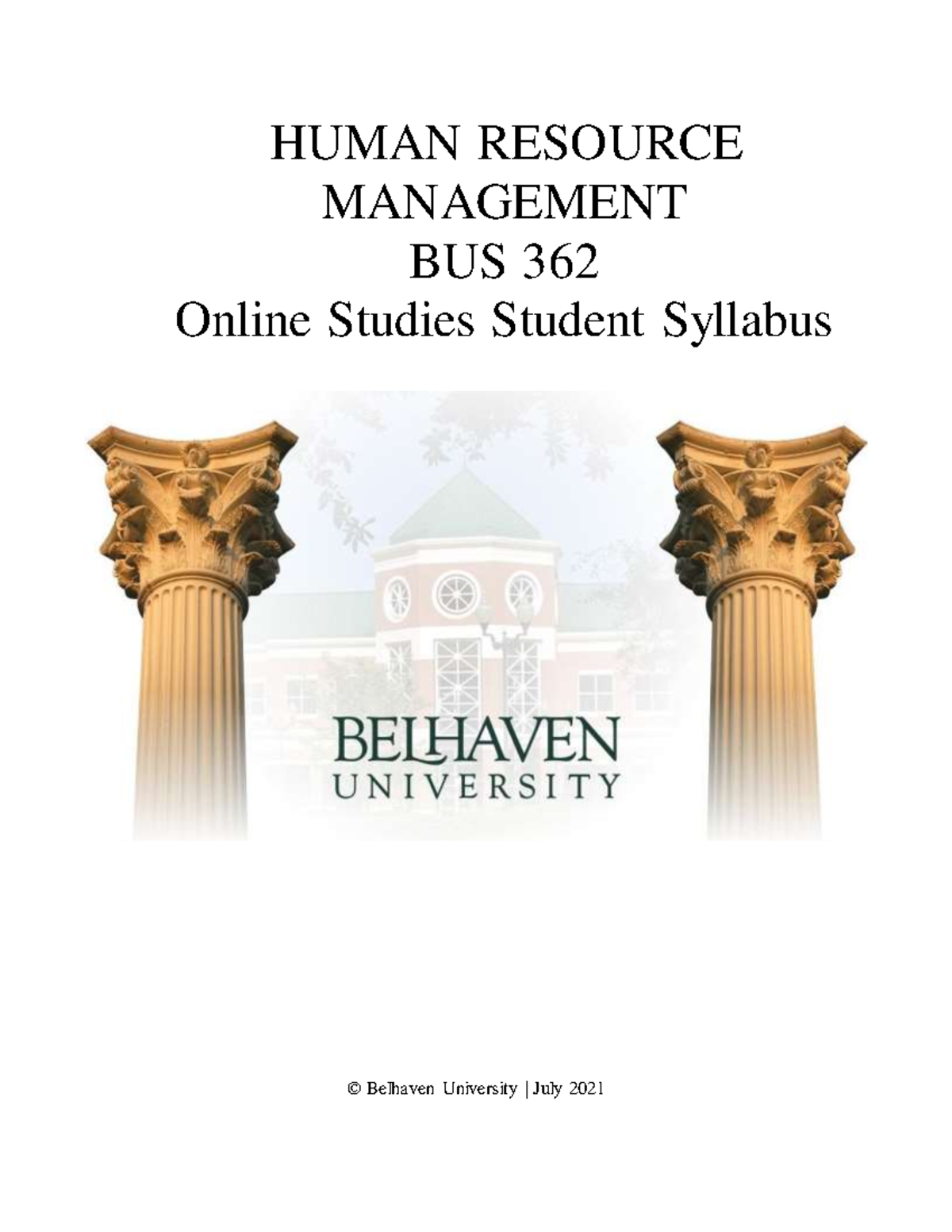 BUS362 Online Studies Student Syllabus - HUMAN RESOURCE MANAGEMENT BUS ...