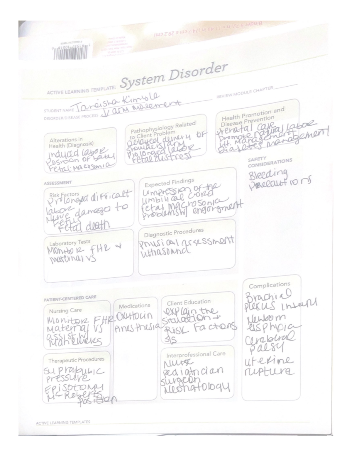 Active Learning Template - System Disorder ACTIVE LEARNING TEMPLATE ...