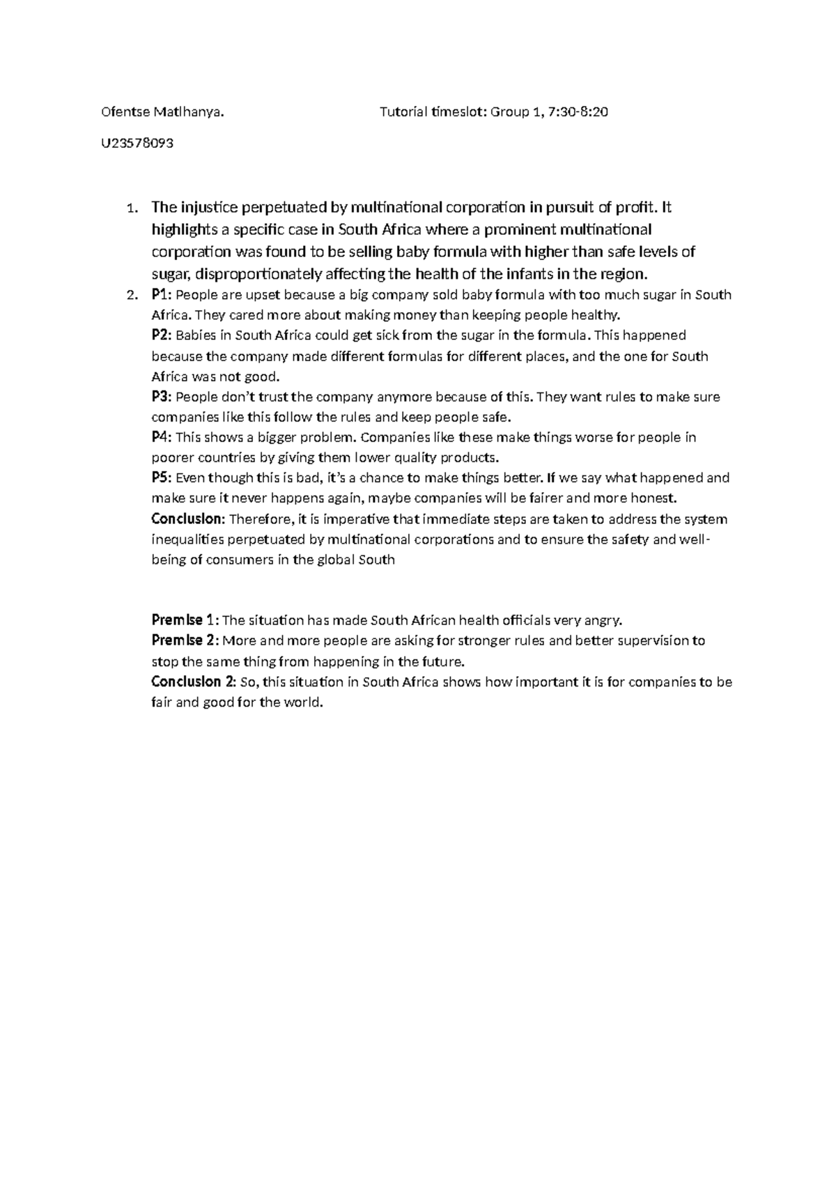 Tutorial 1 Assignment Ofentse Matlhanya Tutorial Timeslot Group 1 730 8 U 1 The 