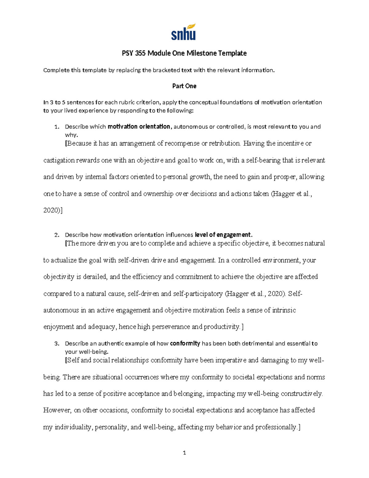 1 2 Module One Milestone Psy 355 Template Psy 355 Module One Milestone Template Complete This
