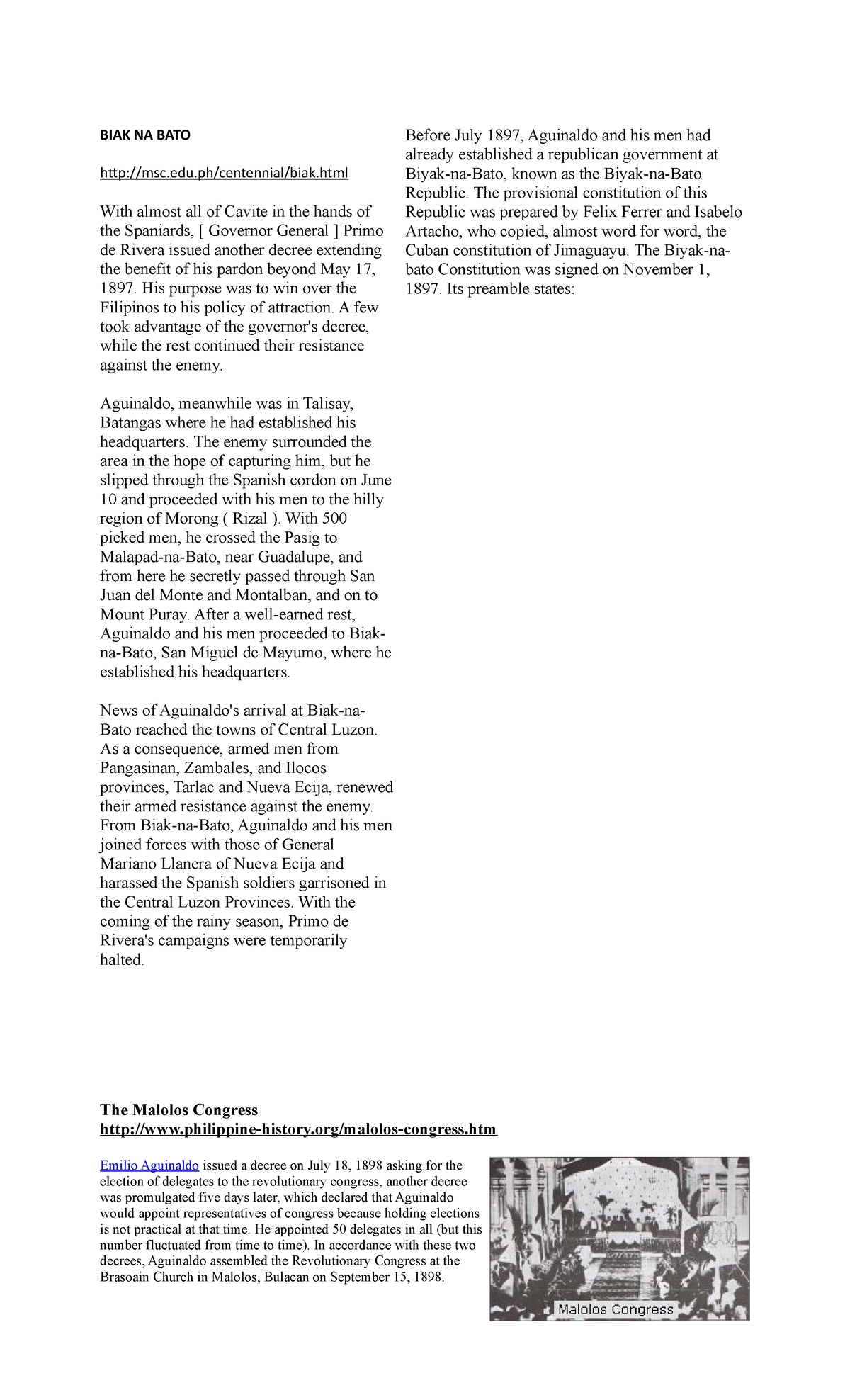 The 1897 constitution - BIAK NA BATO msc.edu/centennial/biak.html With ...
