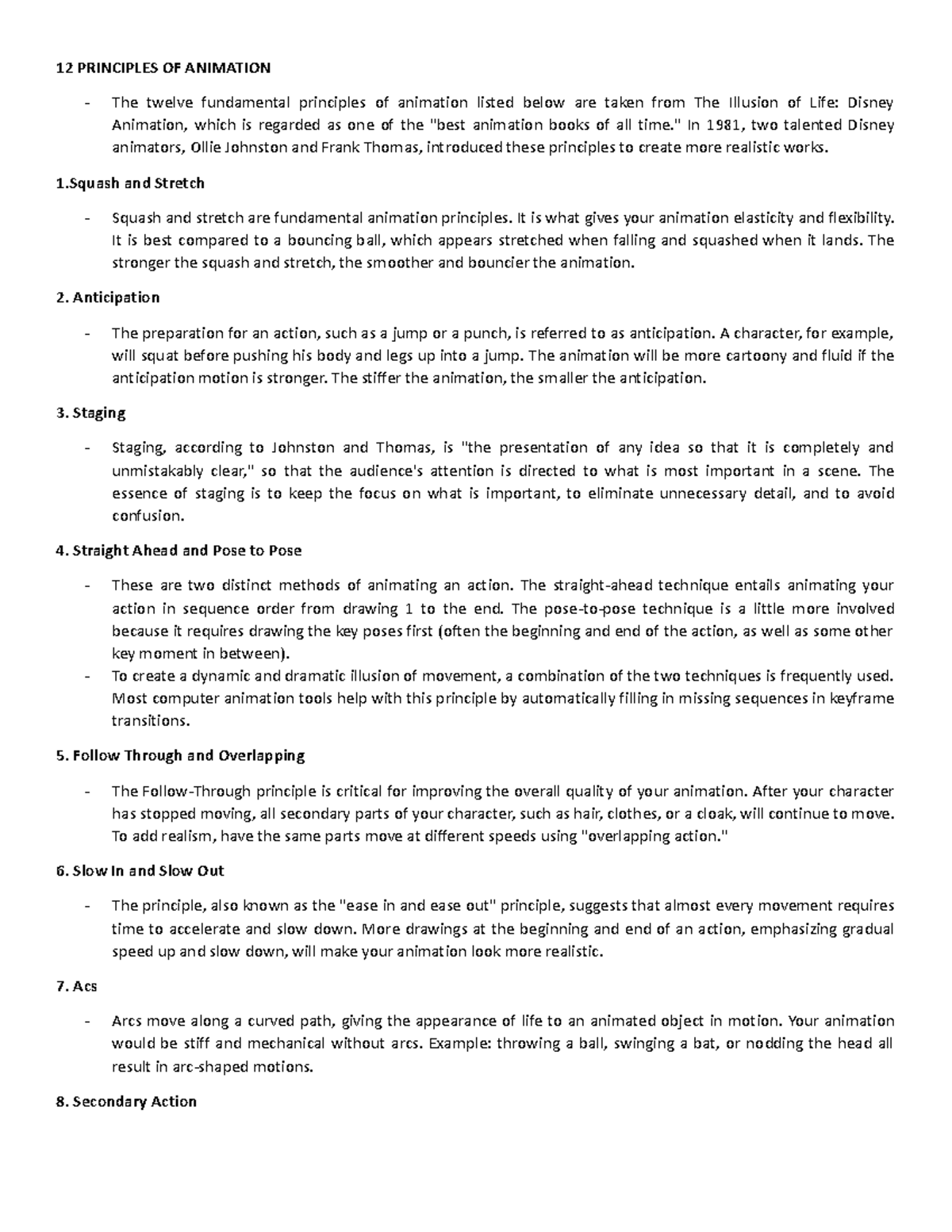 12 Principles OF Animation - 12 PRINCIPLES OF ANIMATION The twelve ...