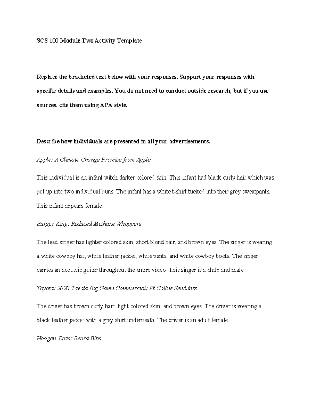 2-2 Soc - SCS 100 Module Two Activity Template Replace the bracketed text below with your ...