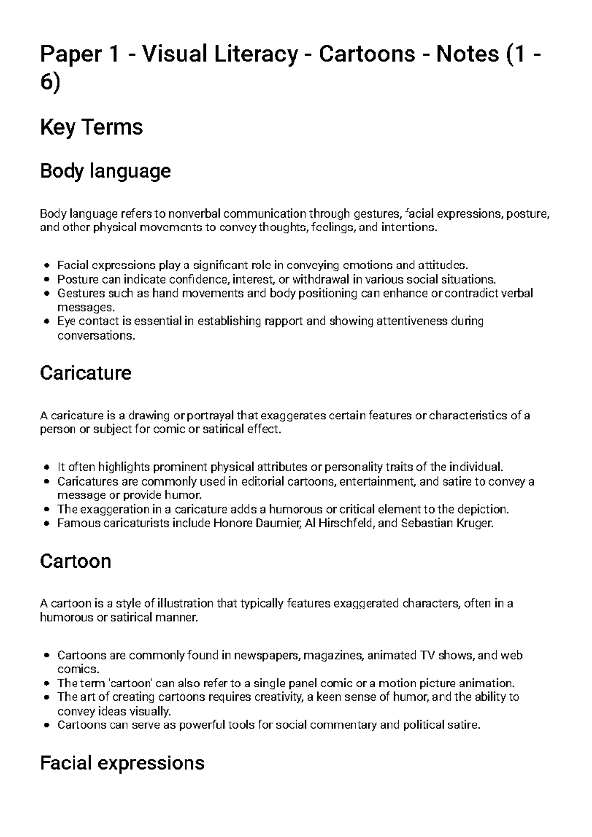 Paper 1Visual Literacy Cartoons Notes 16-Study Guide 241006 2016 38 ...