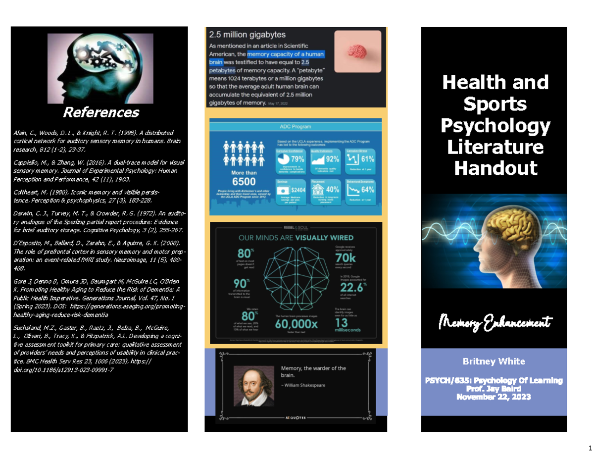 Sport psychology handout-Memory Enhancement - Health and Sports ...