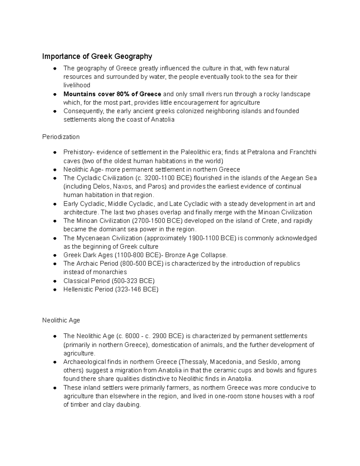 History CP Notes Greece - Importance of Greek Geography The geography ...