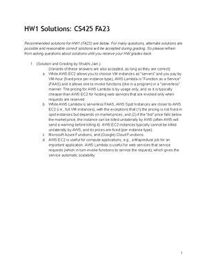 HW2 Solutions CS425 FA23 - HW2 Solutions: CS425 FA (Solution and ...