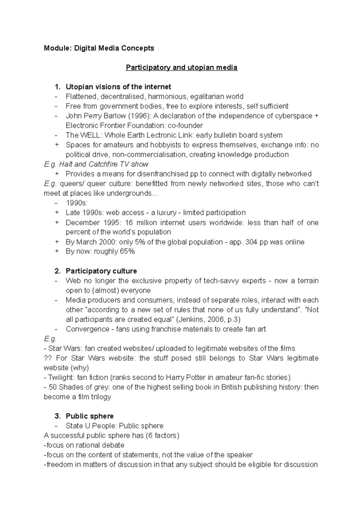 Participatory and utopian media - Module: Digital Media Concepts ...