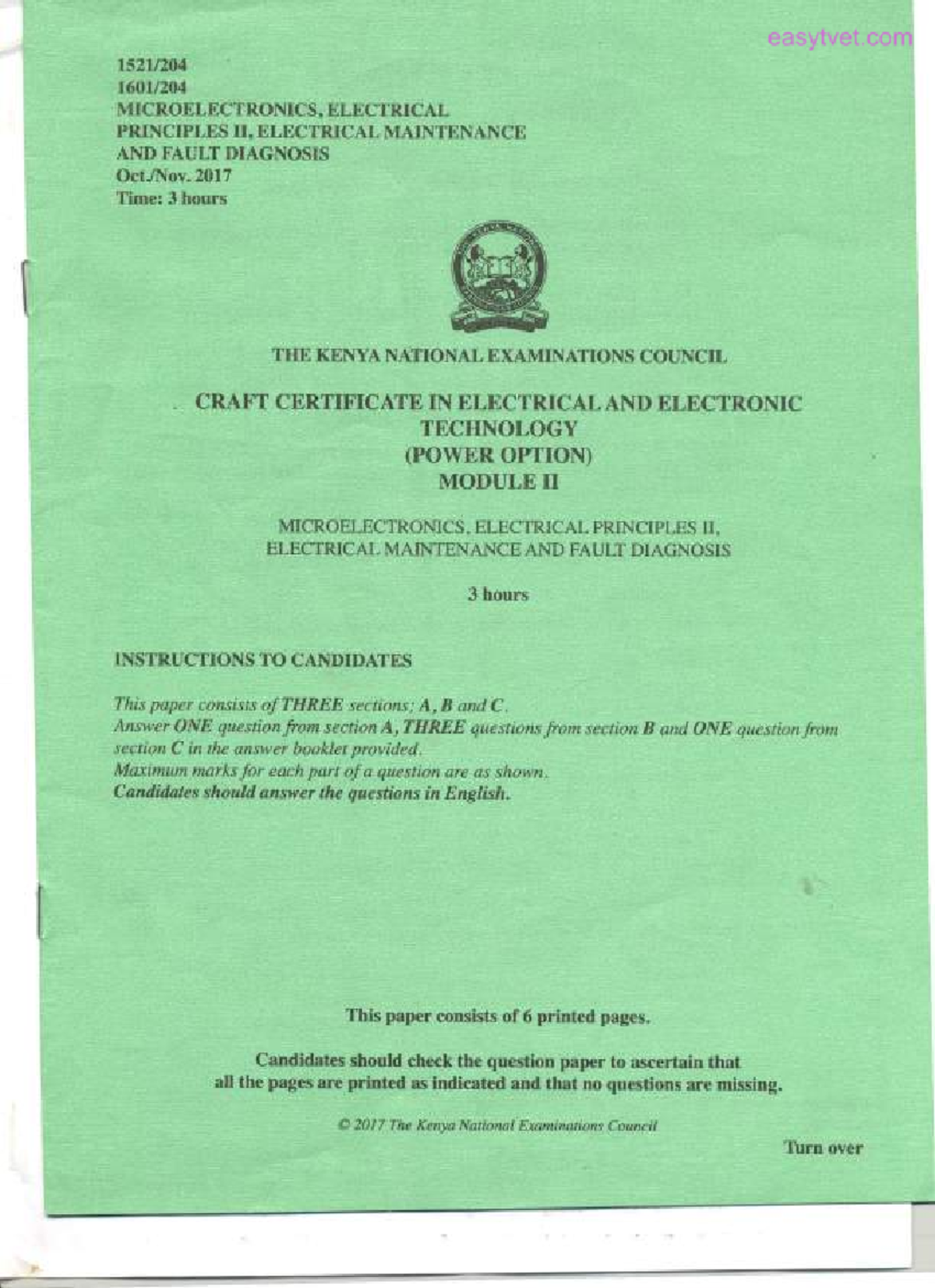 2017 nov - CRAFT CERTIFICATE IN ELECTRICAL - easytvet MICROELECTRONICS ...