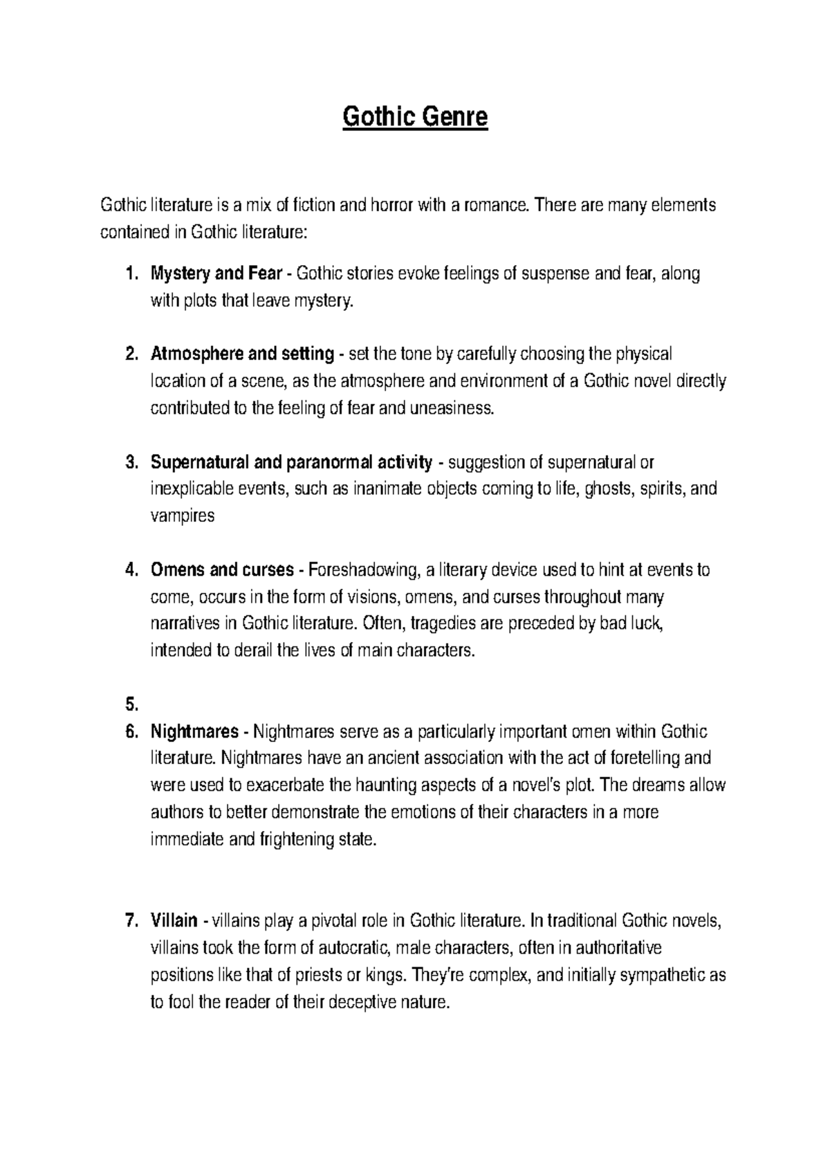 The Gothic Genre - Gothic Genre Gothic literature is a mix of iction ...