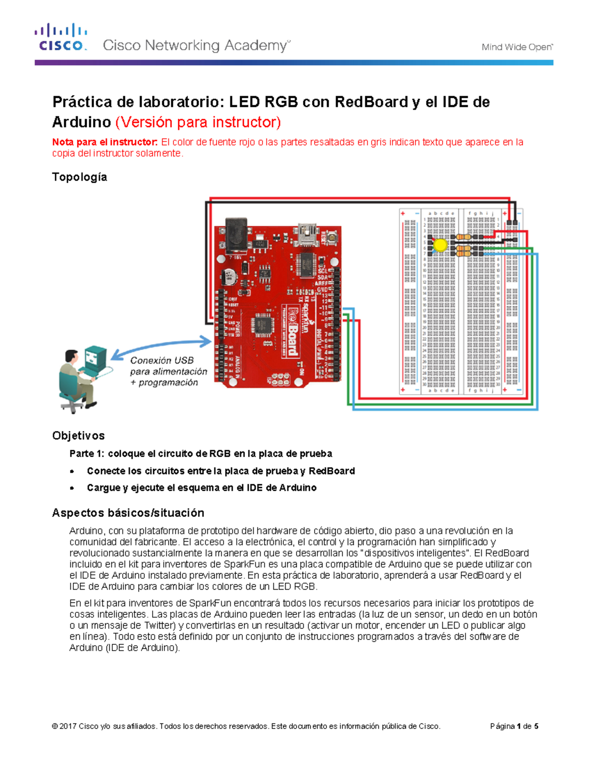 2.2.2.6 Lab - RGB LED using Red Board and Arduino IDE - ILM - Práctica ...