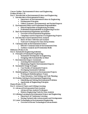 Environmental Science and Engineering - Course Description ...
