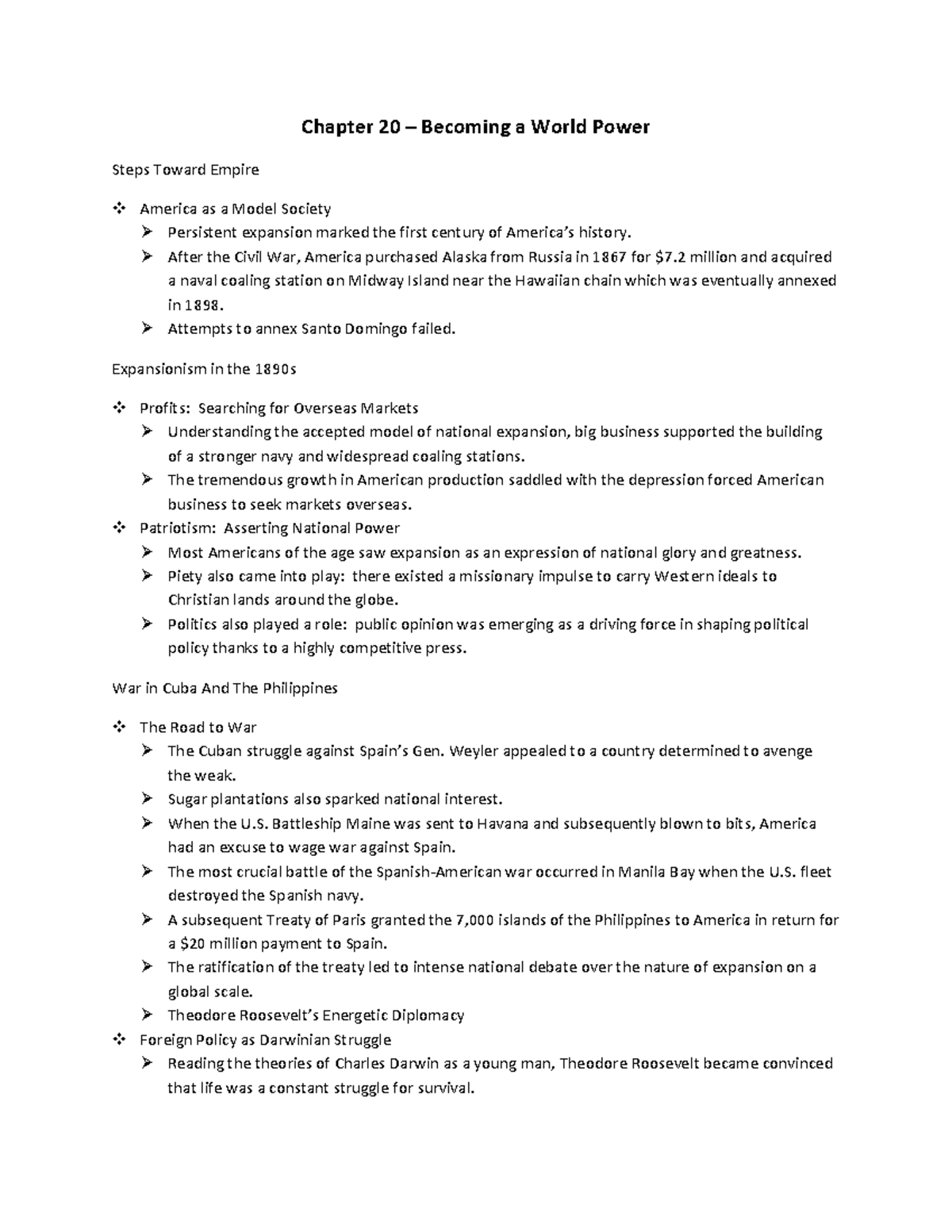 Ch20-Outline - I have failed you - Chapter 20 – Becoming a World Power ...