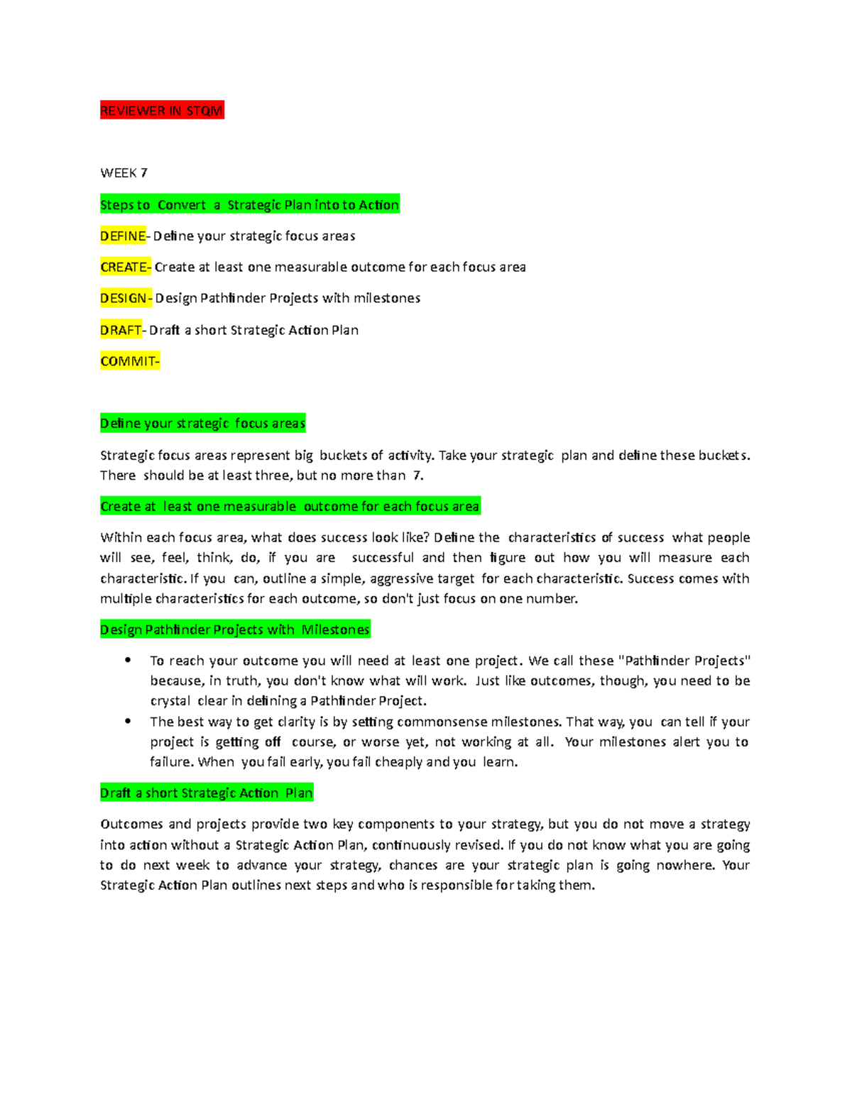 Reviewer IN STQM( Midterm) - REVIEWER IN STQM WEEK 7 Steps to Convert a ...