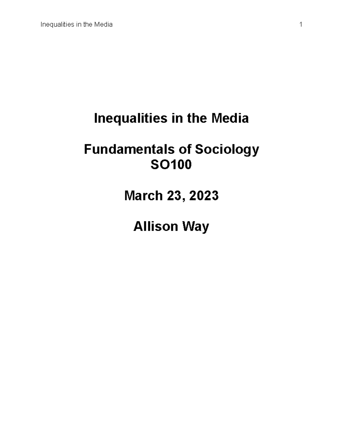 Inequalities in the Media - Paper - Inequalities in the Media ...