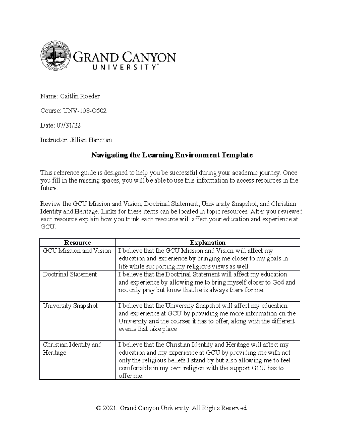 UNV-108 - This will help you with the first/second week assignment ...