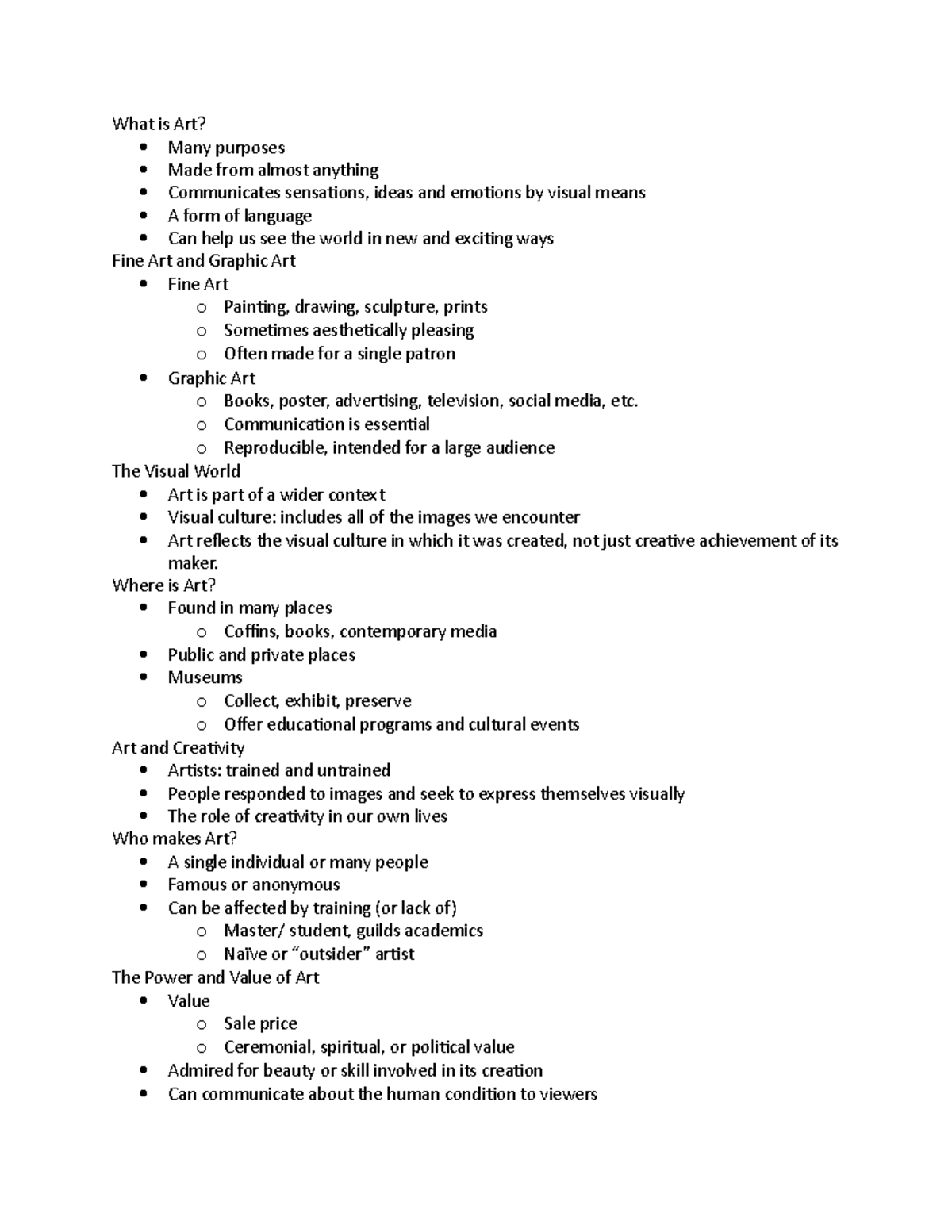 Art As A World Phenomenon - Lecture notes - art notes - Lecture notes ...