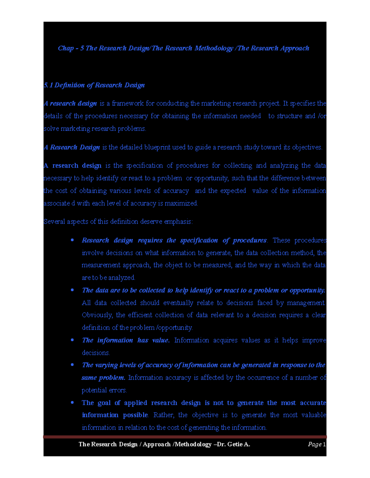 Chap-5 The Research Design -Methodology -Approach - Chap - 5 The ...